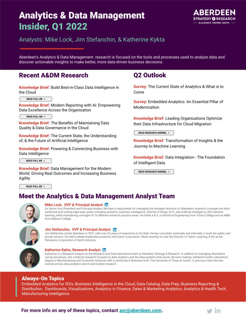 ASR Insider_Analytics and Data Management - Aberdeen Strategy & Research