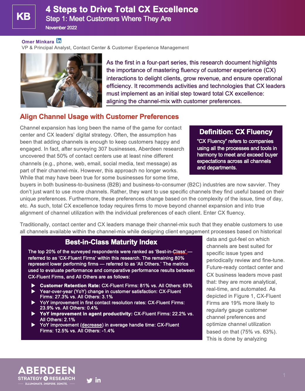 Driving Total CX Excellence: Meet Customers Where They Are - Aberdeen ...